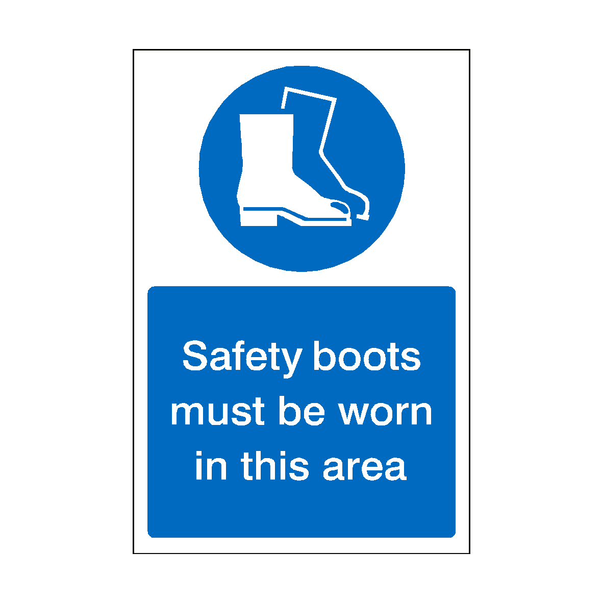 Safety Boots Must Be Worn In This Area Sign | Safety-Label.co.uk