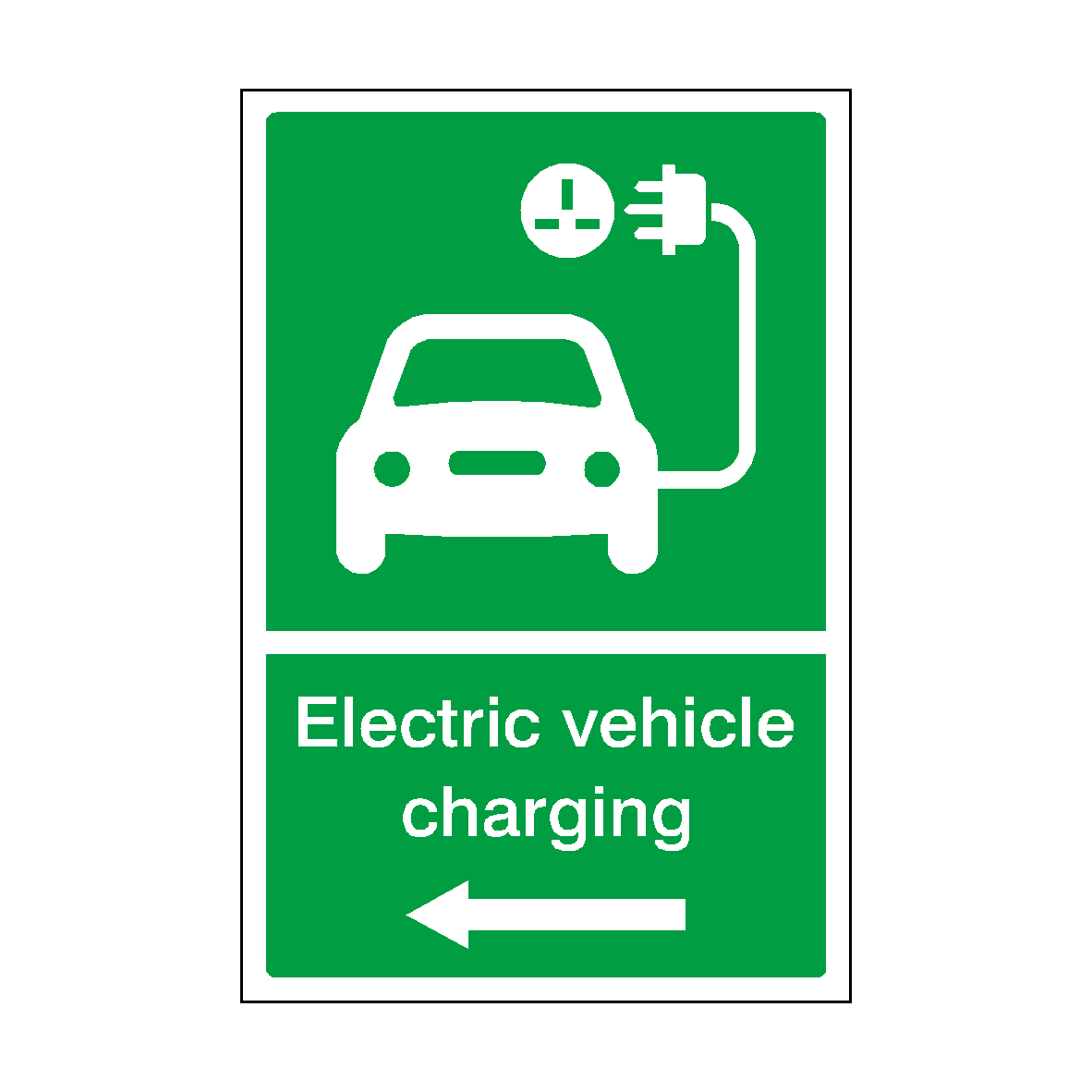 Electric Vehicle Charging Left Arrow Sticker | Safety-Label.co.uk