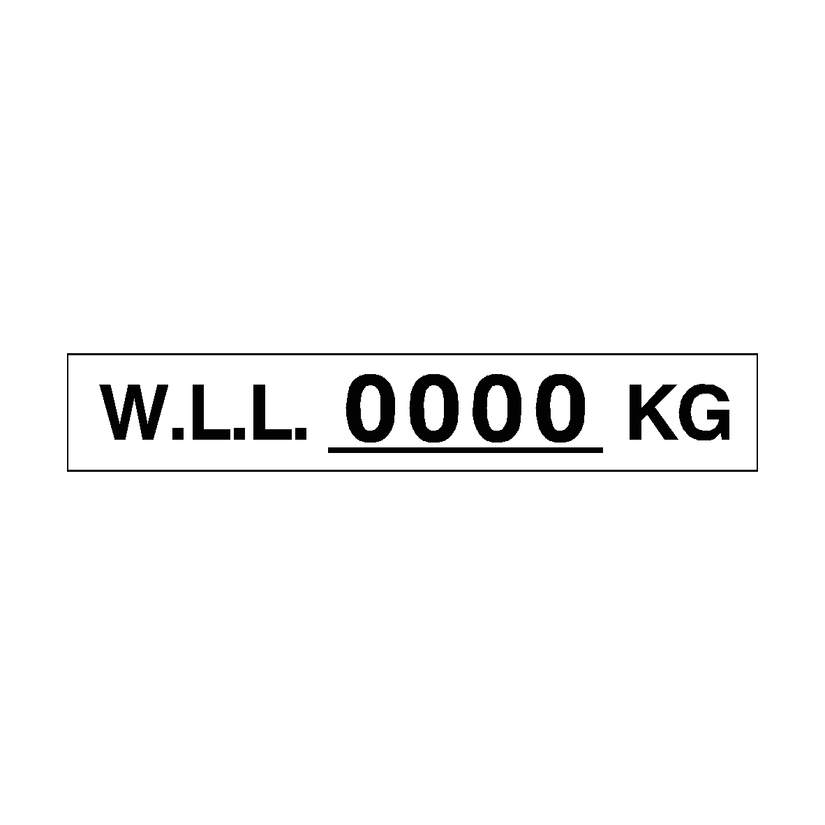 W.L.L Sign KG White Custom Weight | Safety-Label.co.uk