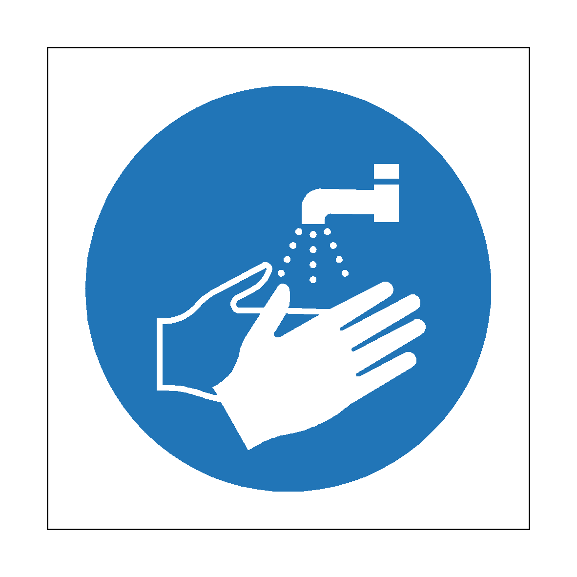 Wash Your Hands Symbol Label | Safety-Label.co.uk
