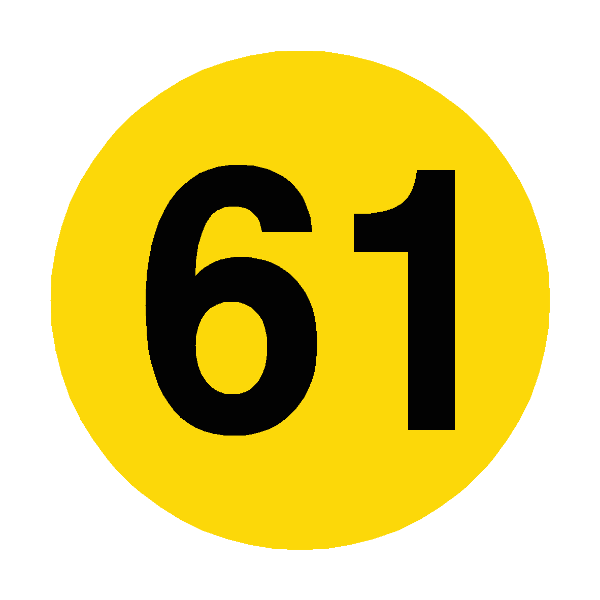 Number 61 Floor Marker | Safety-Label.co.uk