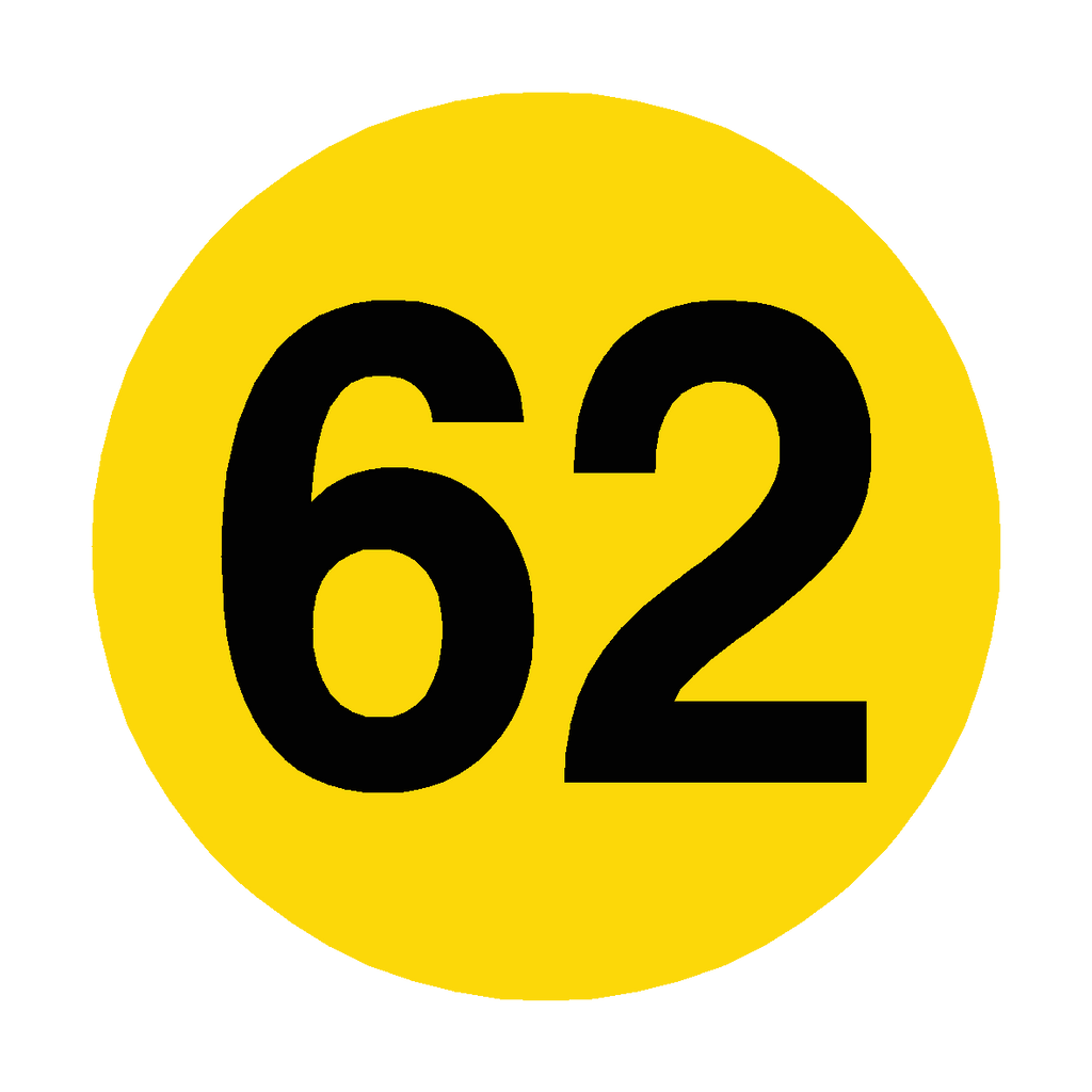 Number 62 Floor Marker | Safety-Label.co.uk
