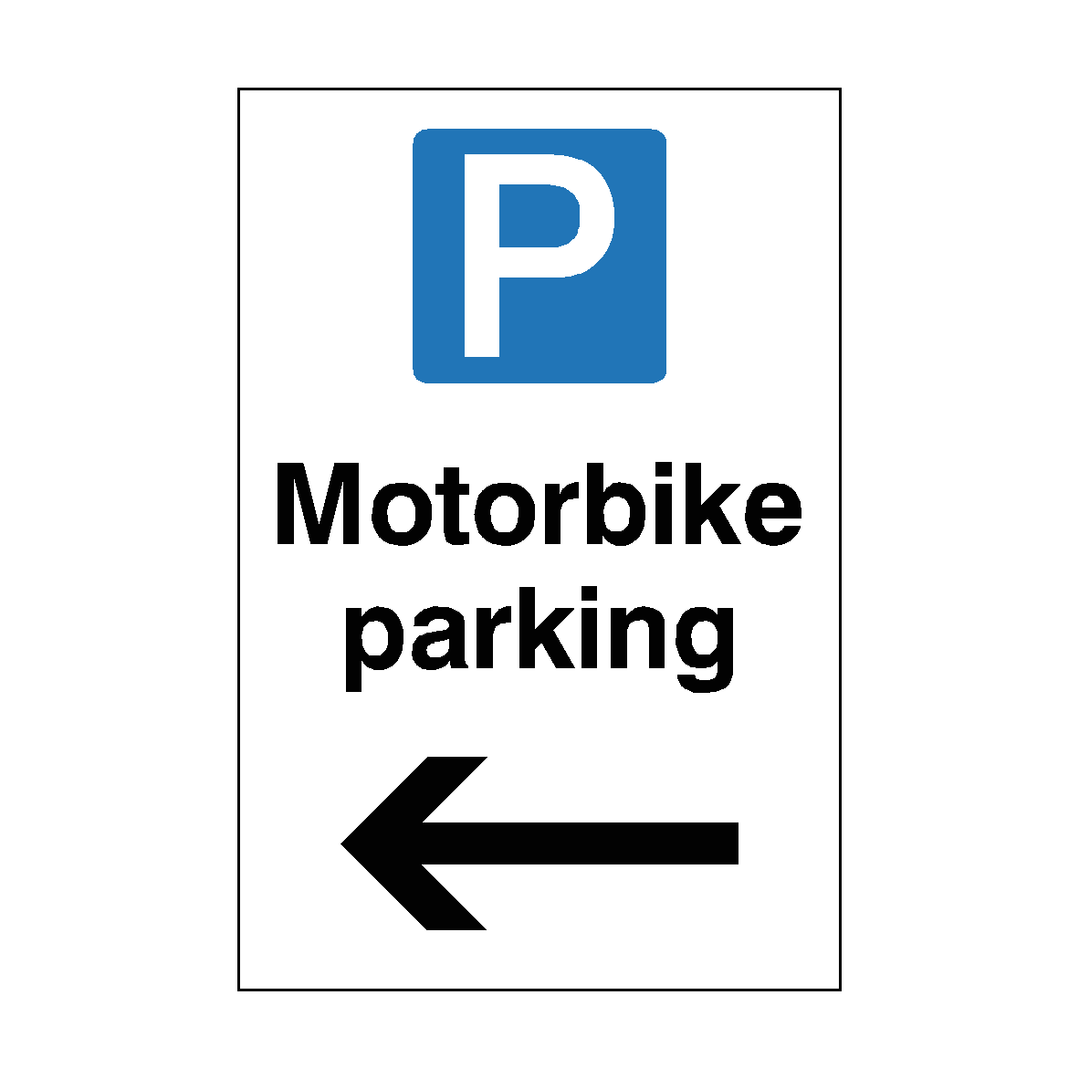 Motorbike Parking Sign Arrow Left