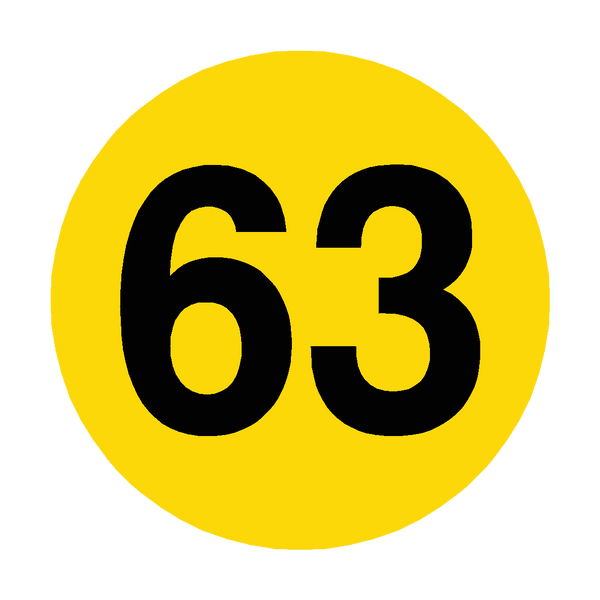 Number 63 Floor Marker | Safety-Label.co.uk