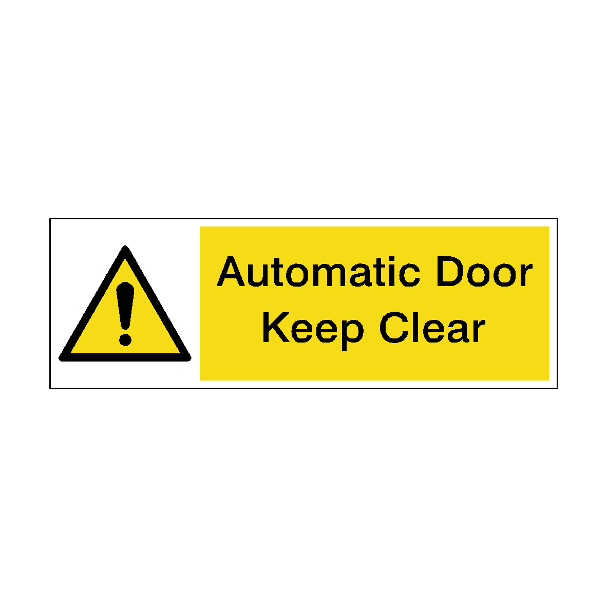 Automatic Door Keep Clear Hazard Sticker Horizontal