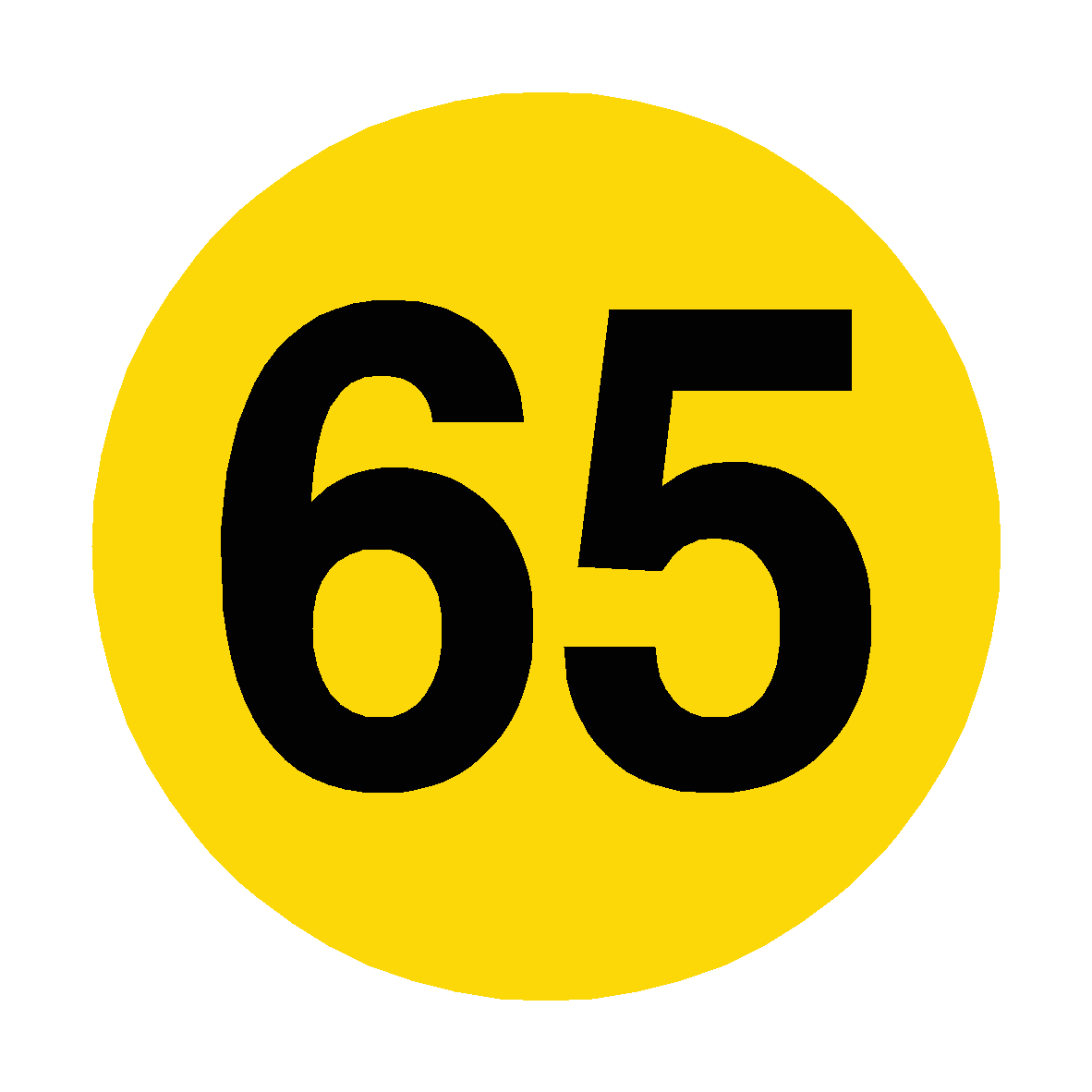 Number 65 Floor Marker | Safety-Label.co.uk