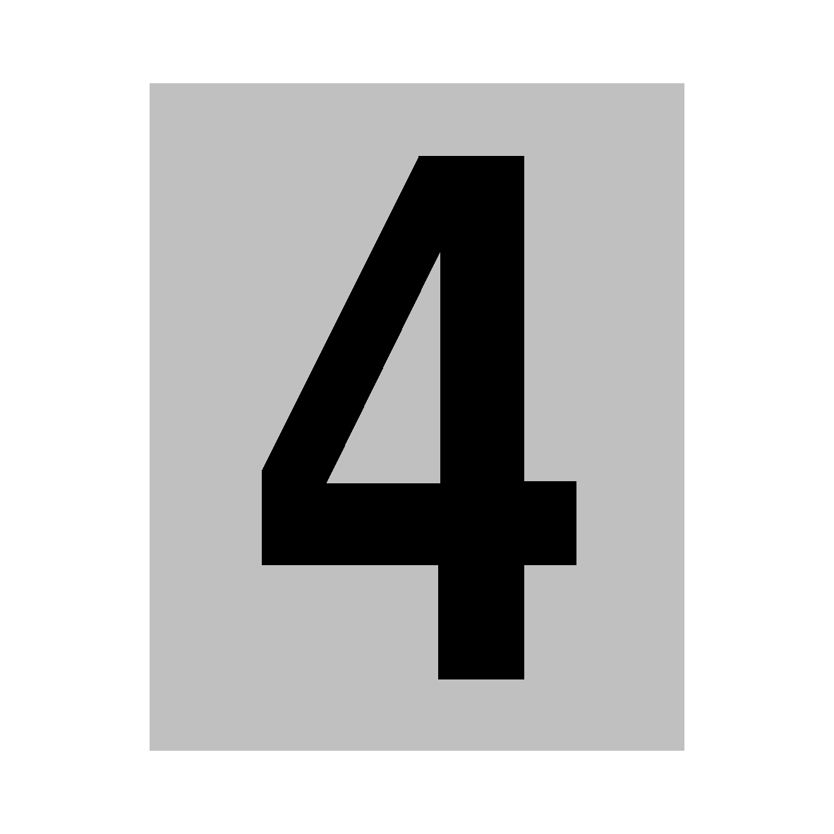 Silver Number 4 Sign
