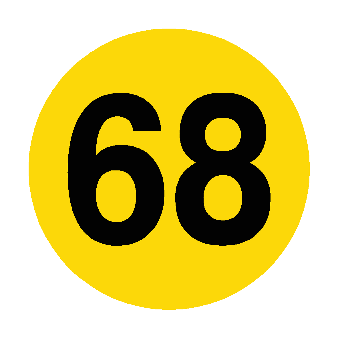 Number 68 Floor Marker | Safety-Label.co.uk