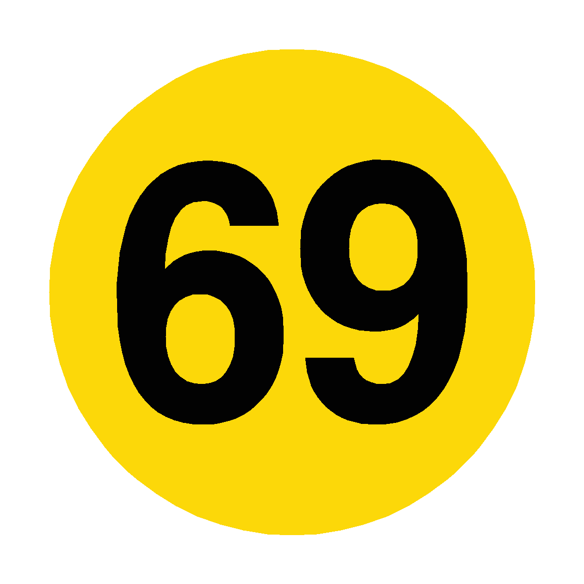 Number 69 Floor Marker | Safety-Label.co.uk
