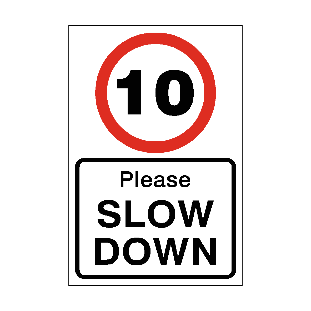 10 Mph Slow Down Speed Limit Sign | Safety-Label.co.uk