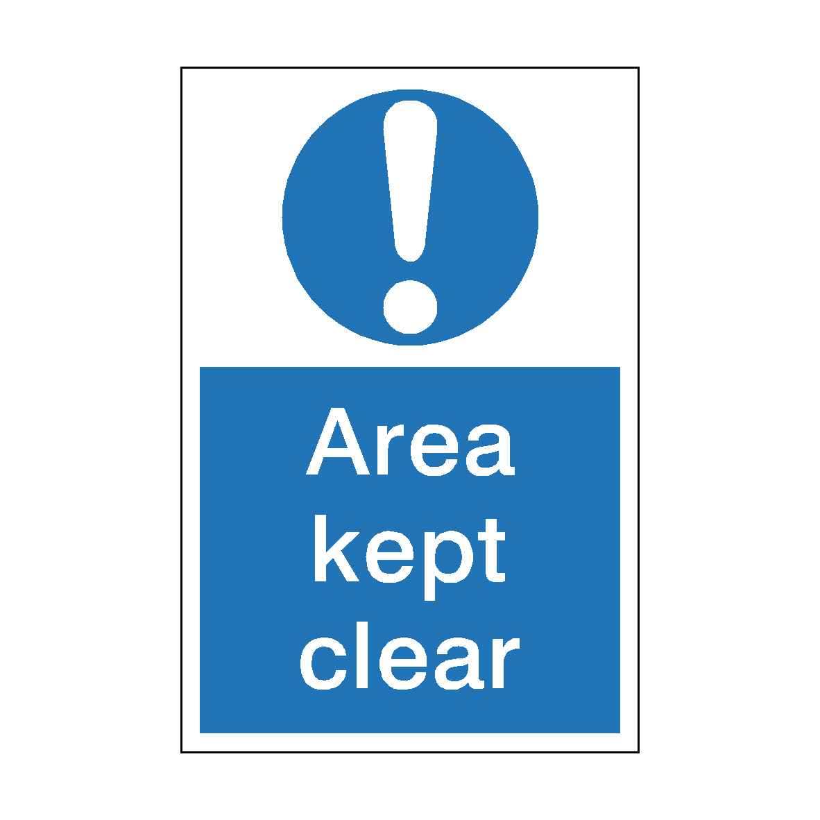 Area Kept Clear Sticker | Safety-Label.co.uk