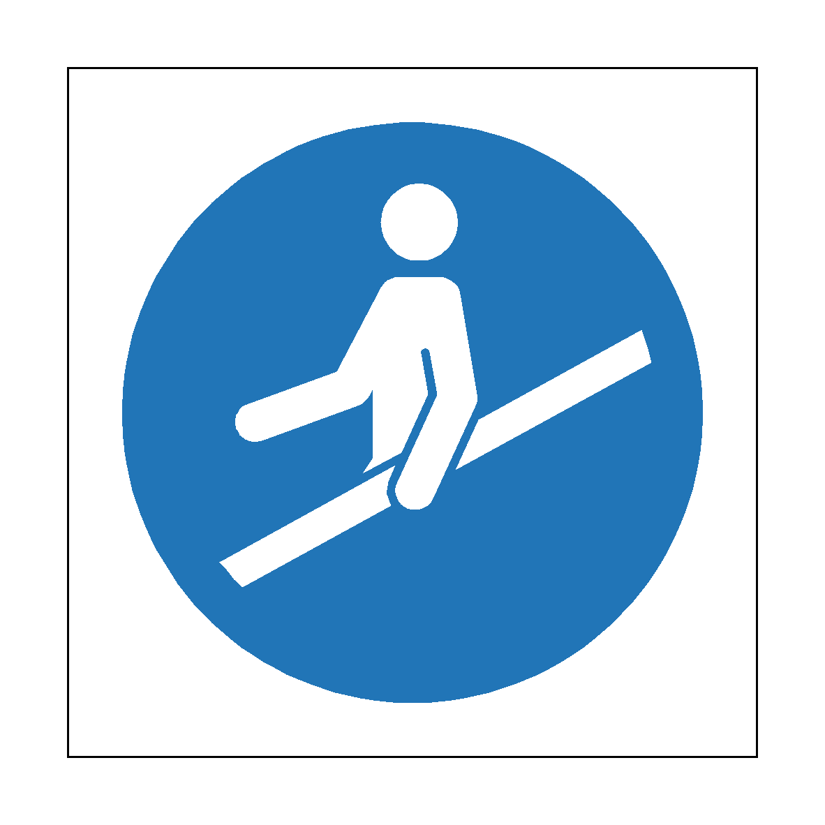 Use Handrail Symbol Label | Safety-Label.co.uk