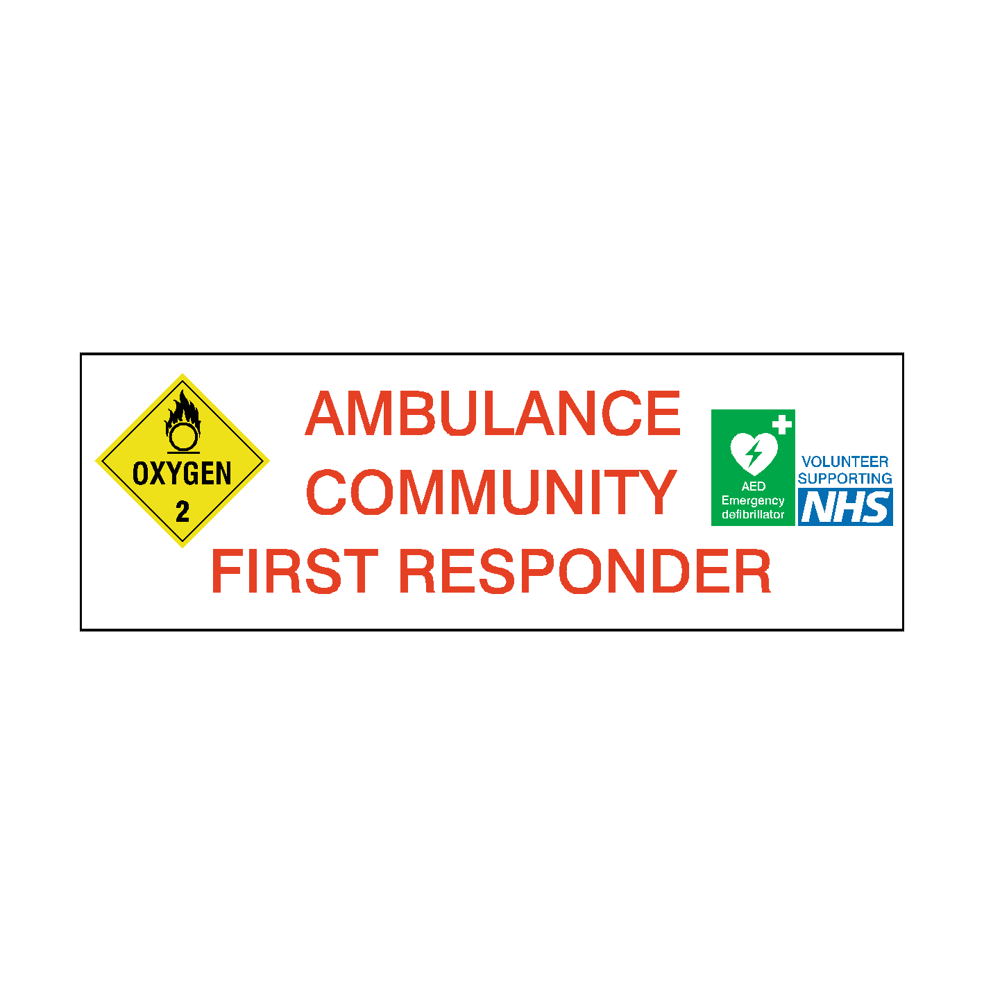 Ambulance Community First Responder Sign | Safety-Label.co.uk