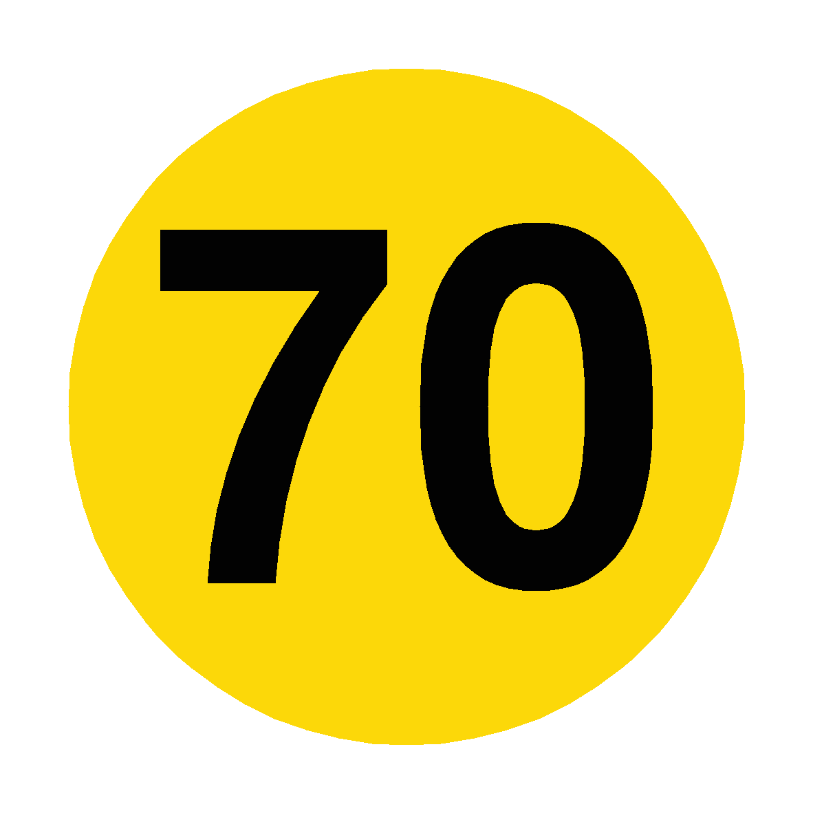 Number 70 Floor Marker | Safety-Label.co.uk