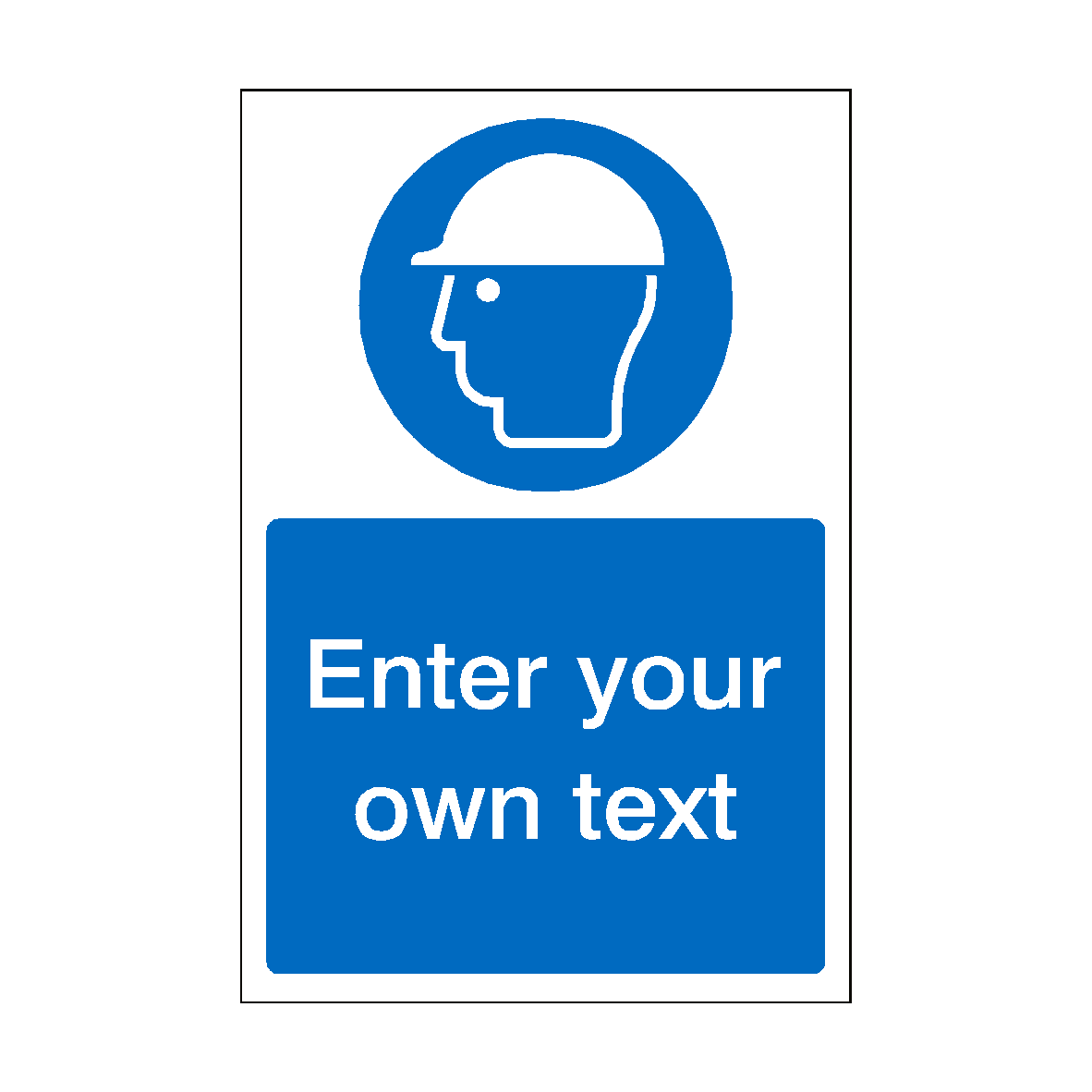Wear Hard Hat Custom Mandatory Sign | Safety-Label.co.uk