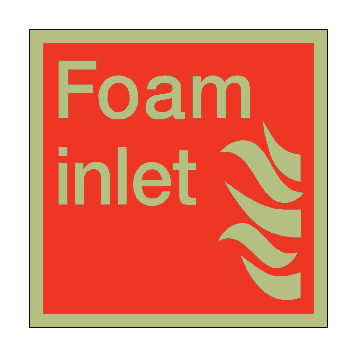 Photoluminescent Foam Inlet Square Sticker | Safety-Label.co.uk