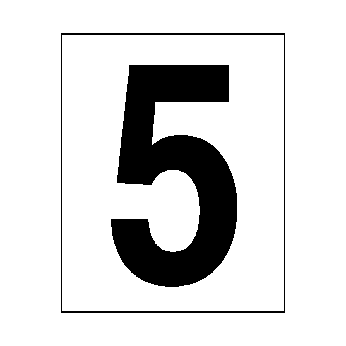 Number 5 Sign Black