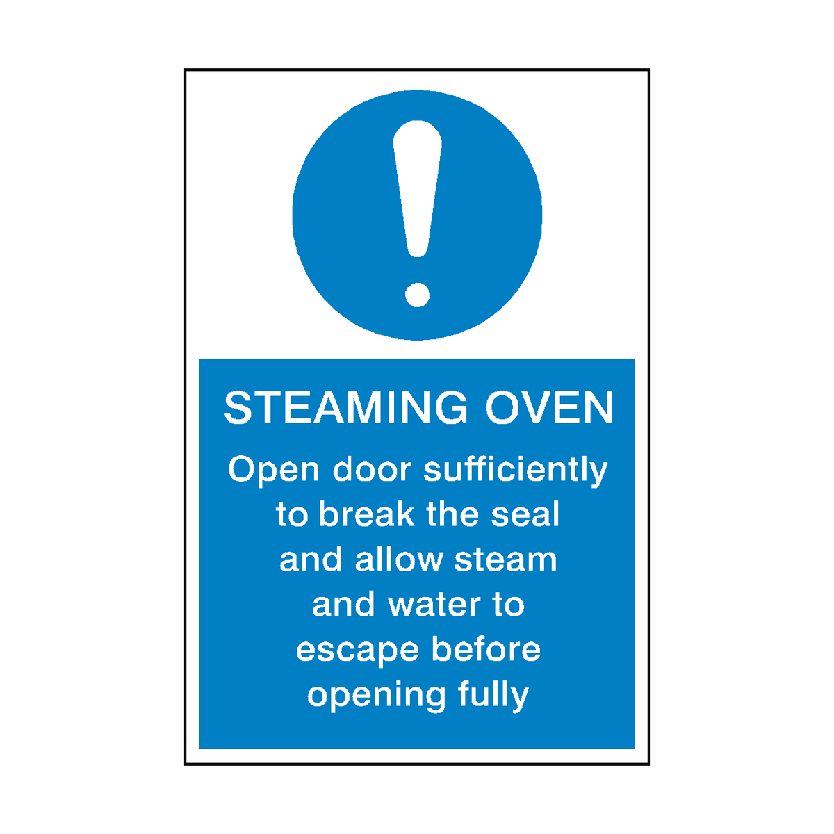 Steaming Oven Instructions Sticker | Safety-Label.co.uk