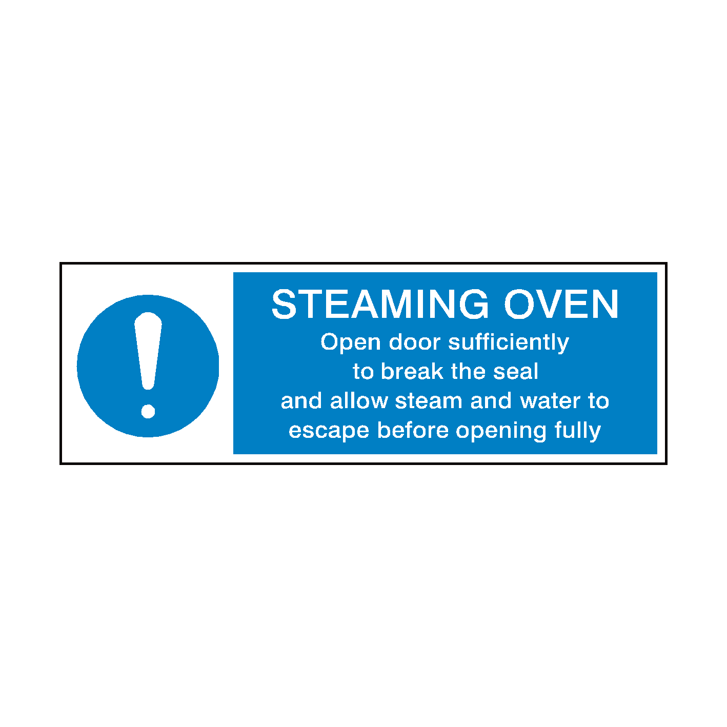 Steaming Oven Mandatory Sticker | Safety-Label.co.uk