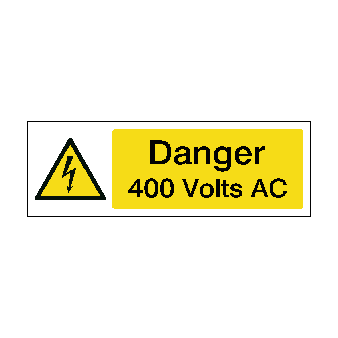 400 Volts AC Safety Sign