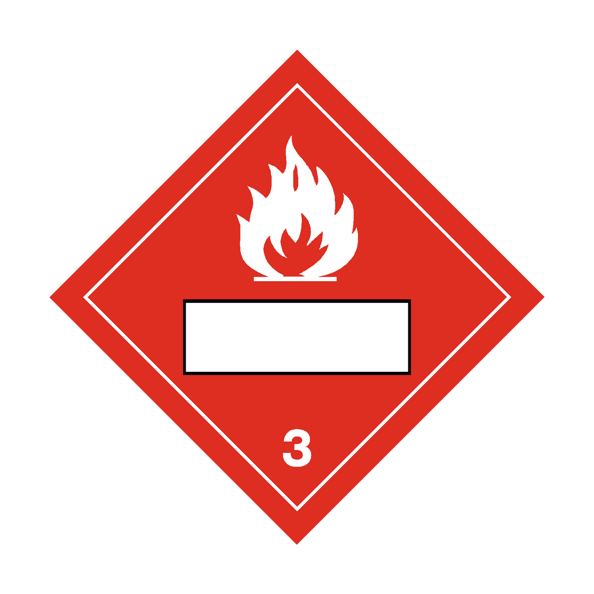 Flammable White Text Box 3 Sticker | Safety-Label.co.uk