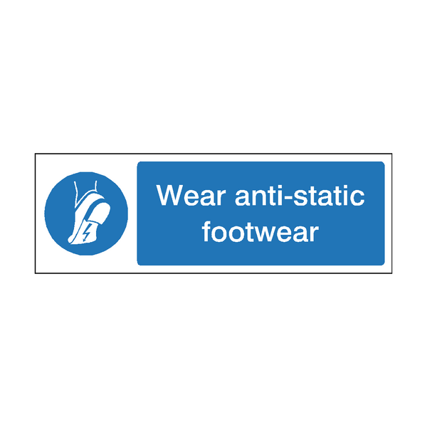 Wear Anti-Static Footwear Sign Landscape | Safety-Label.co.uk