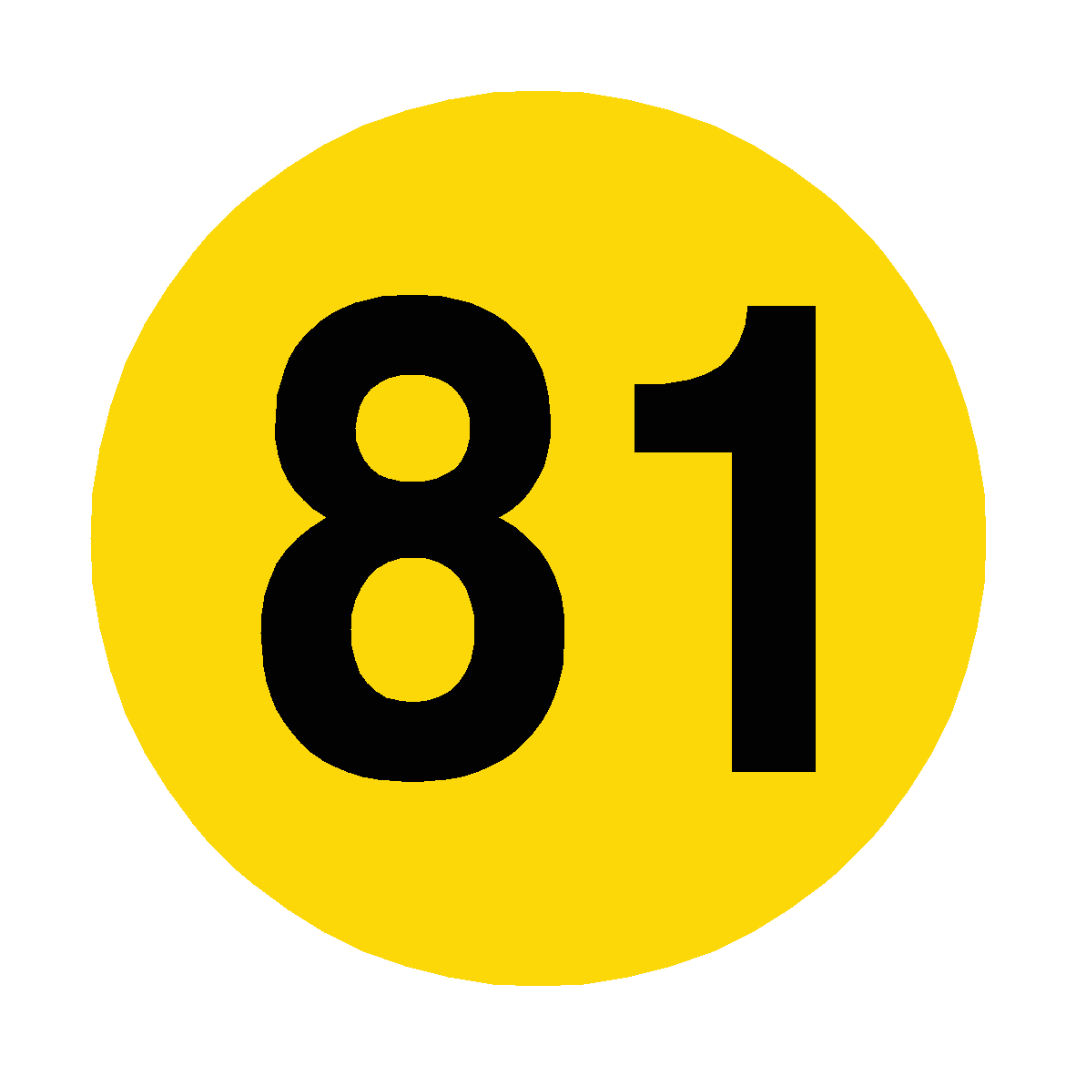 Number 81 Floor Marker | Safety-Label.co.uk