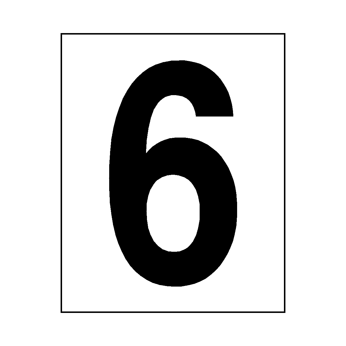 Number 6 Sign Black