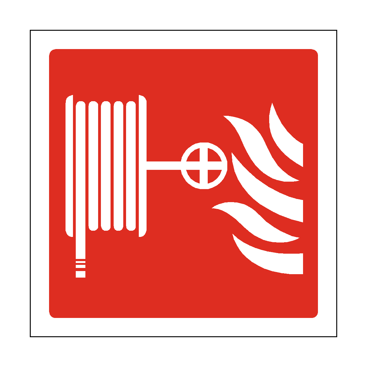 Fire Hose Symbol Safety Sticker | Safety-Label.co.uk
