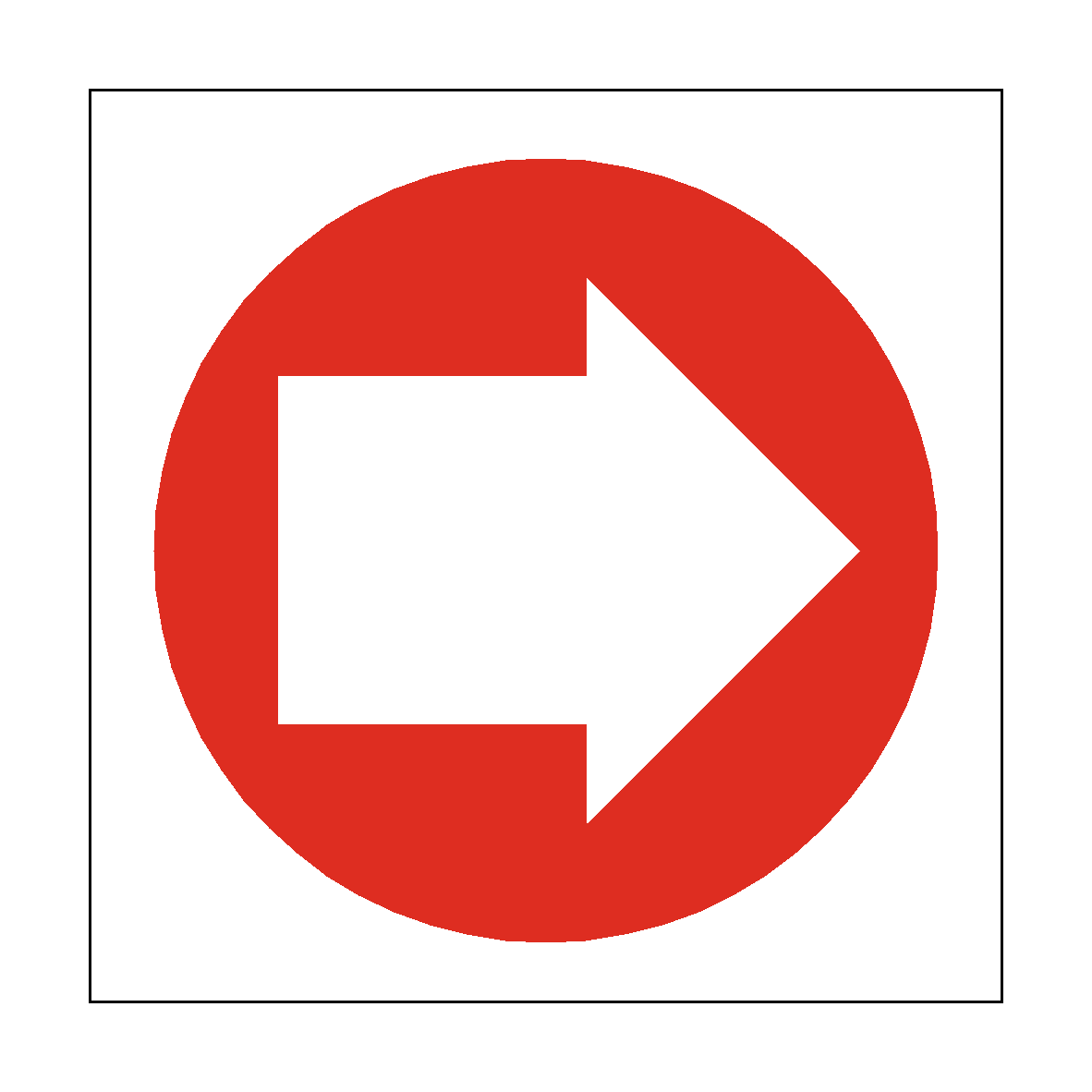 Fire Arrow Right Symbol Safety Sign | Safety-Label.co.uk