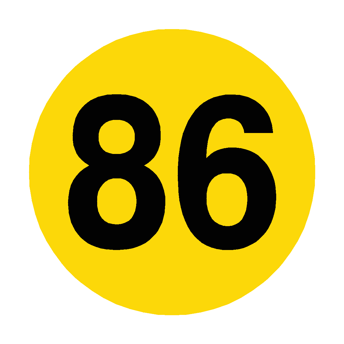 Number 86 Floor Marker | Safety-Label.co.uk