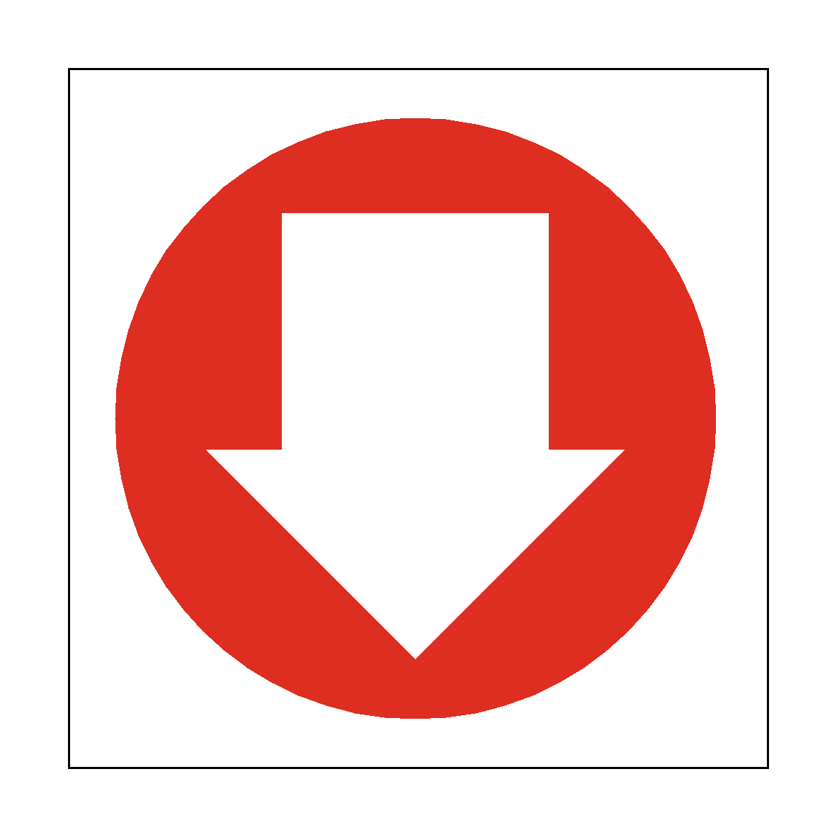 Fire Arrow Down Symbol Safety Sign | Safety-Label.co.uk
