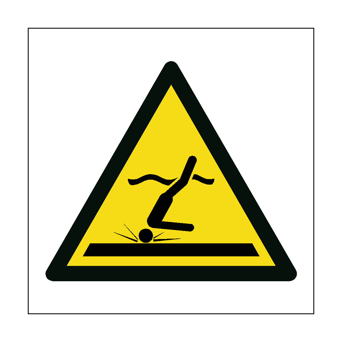 Shallow Water Hazard Symbol Label | Safety-Label.co.uk