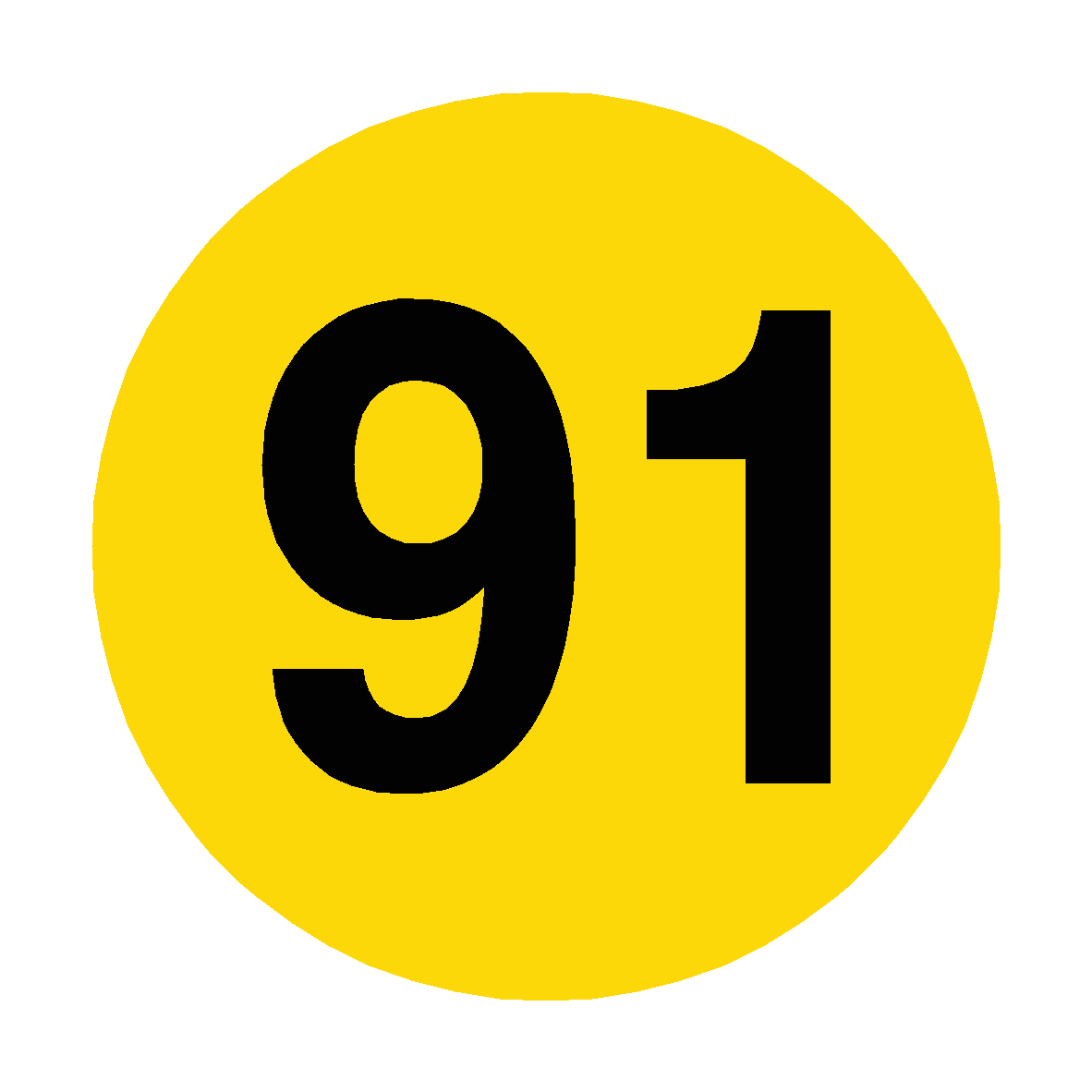 Number 91 Floor Marker | Safety-Label.co.uk