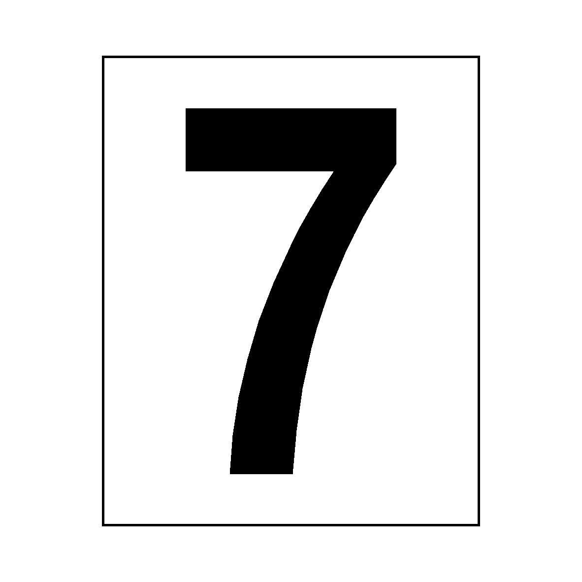 Number 7 Sign Black