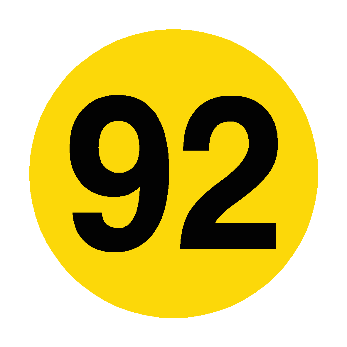 Number 92 Floor Marker | Safety-Label.co.uk