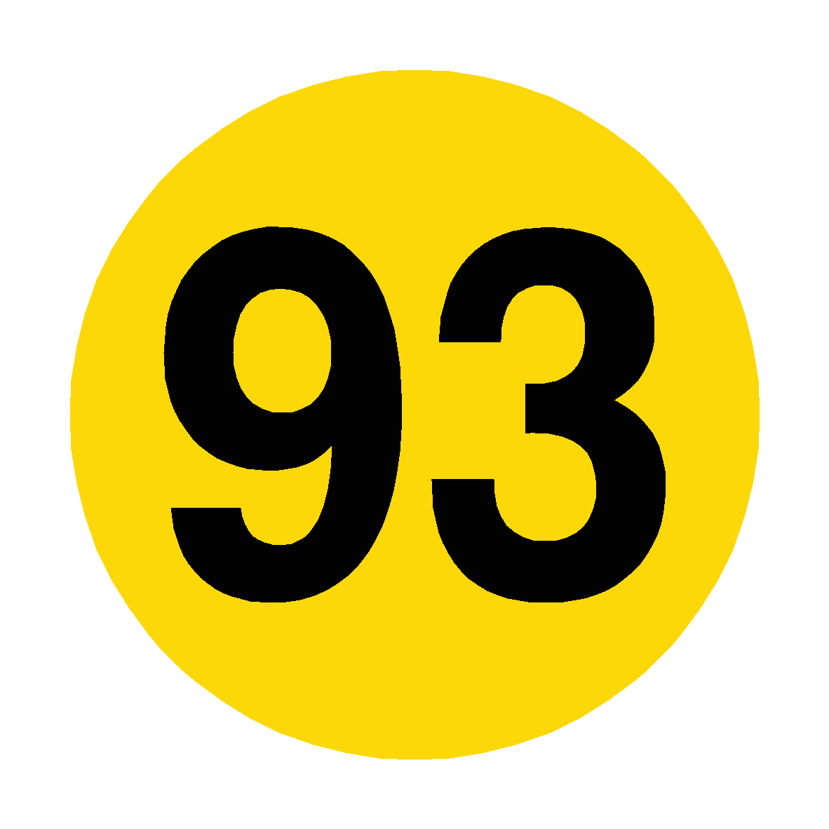 Number 93 Floor Marker | Safety-Label.co.uk