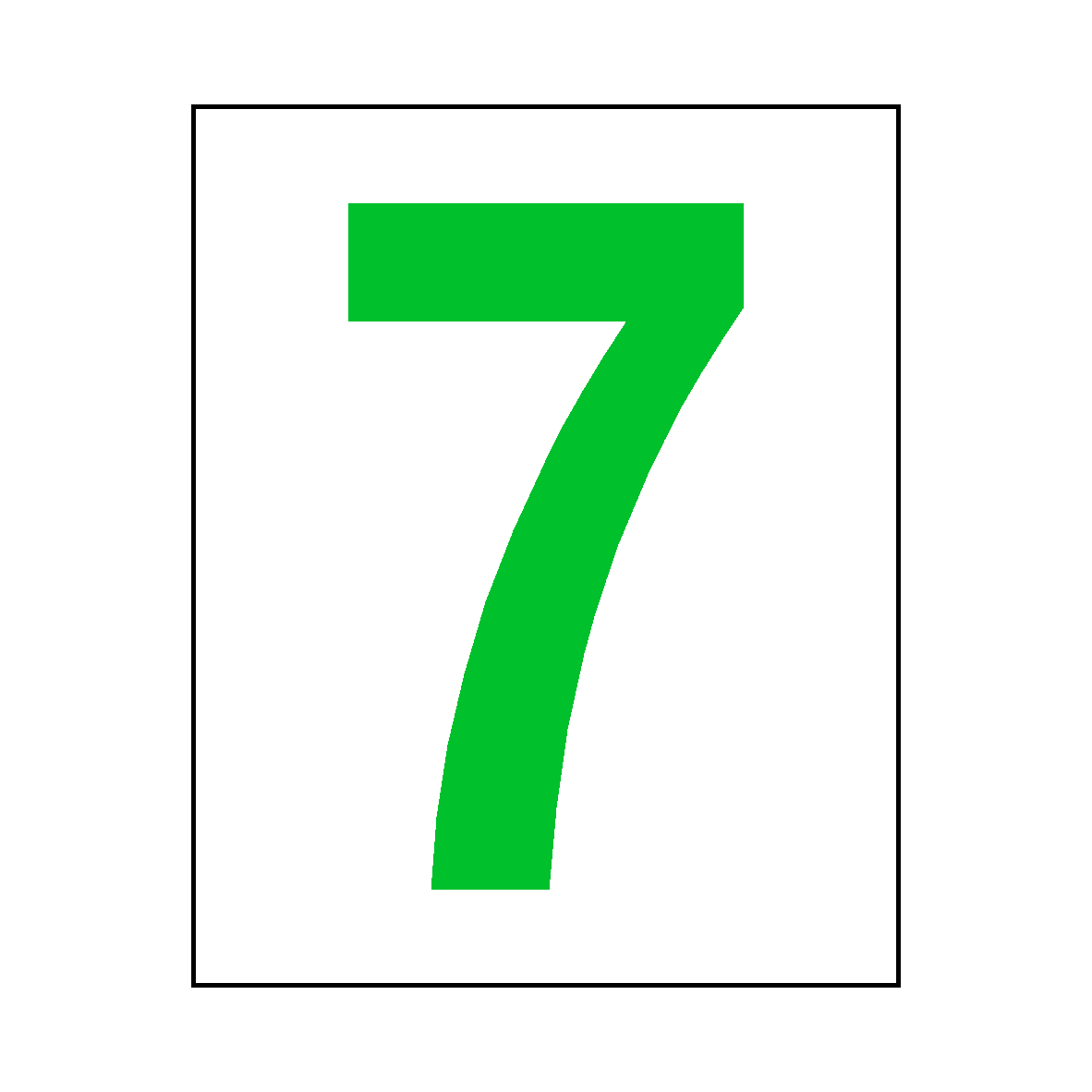 Number 7 Sign Green