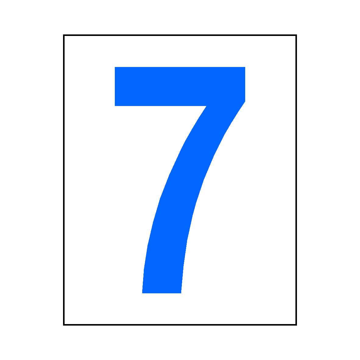 Number 7 Sign Blue | Safety-Label.co.uk