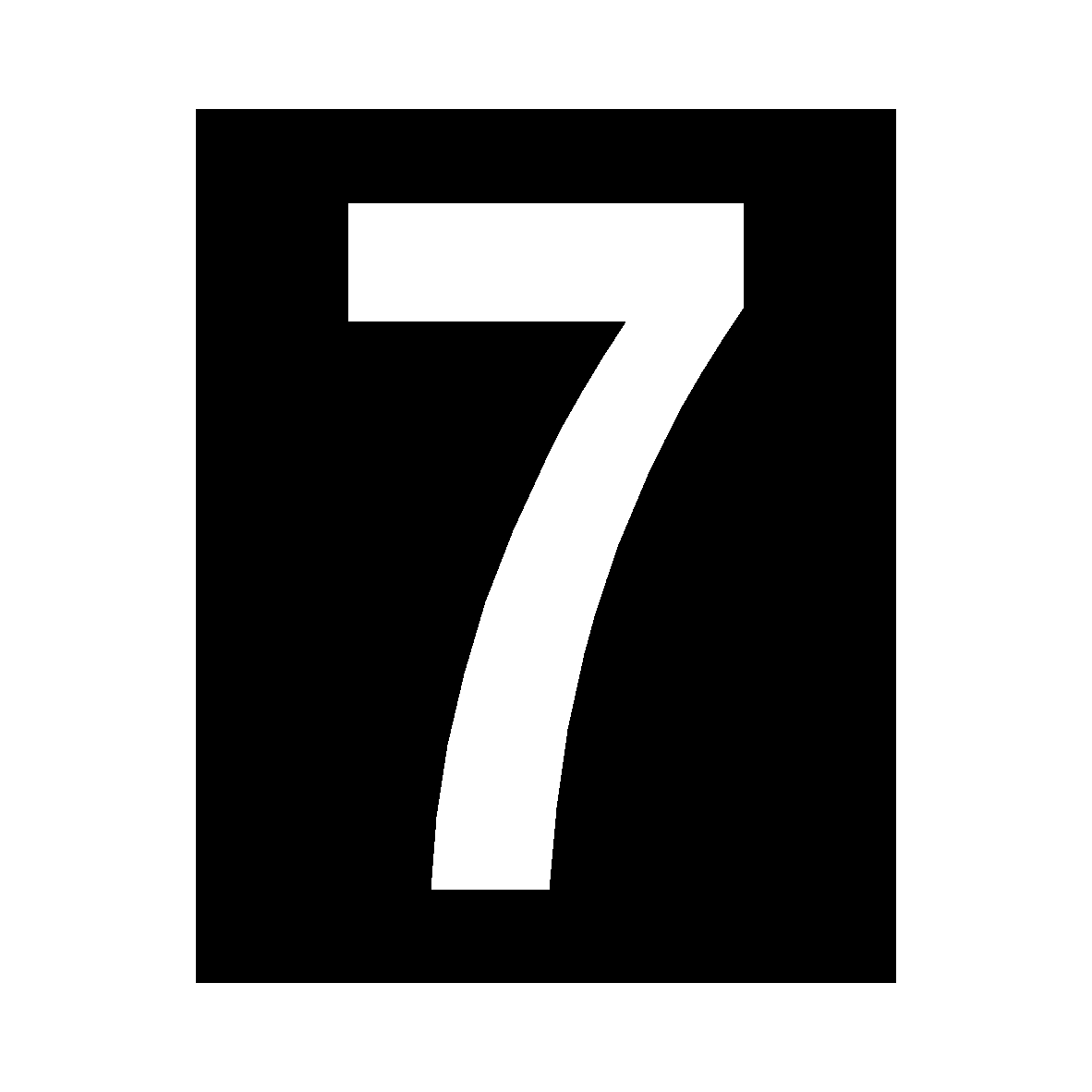 Black Number 7 Sign | Safety-Label.co.uk
