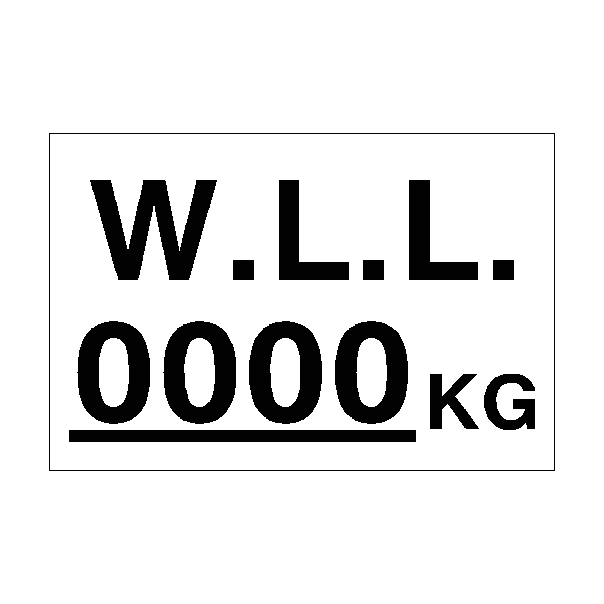 W.L.L Sign KG White Custom Weight | Safety-Label.co.uk
