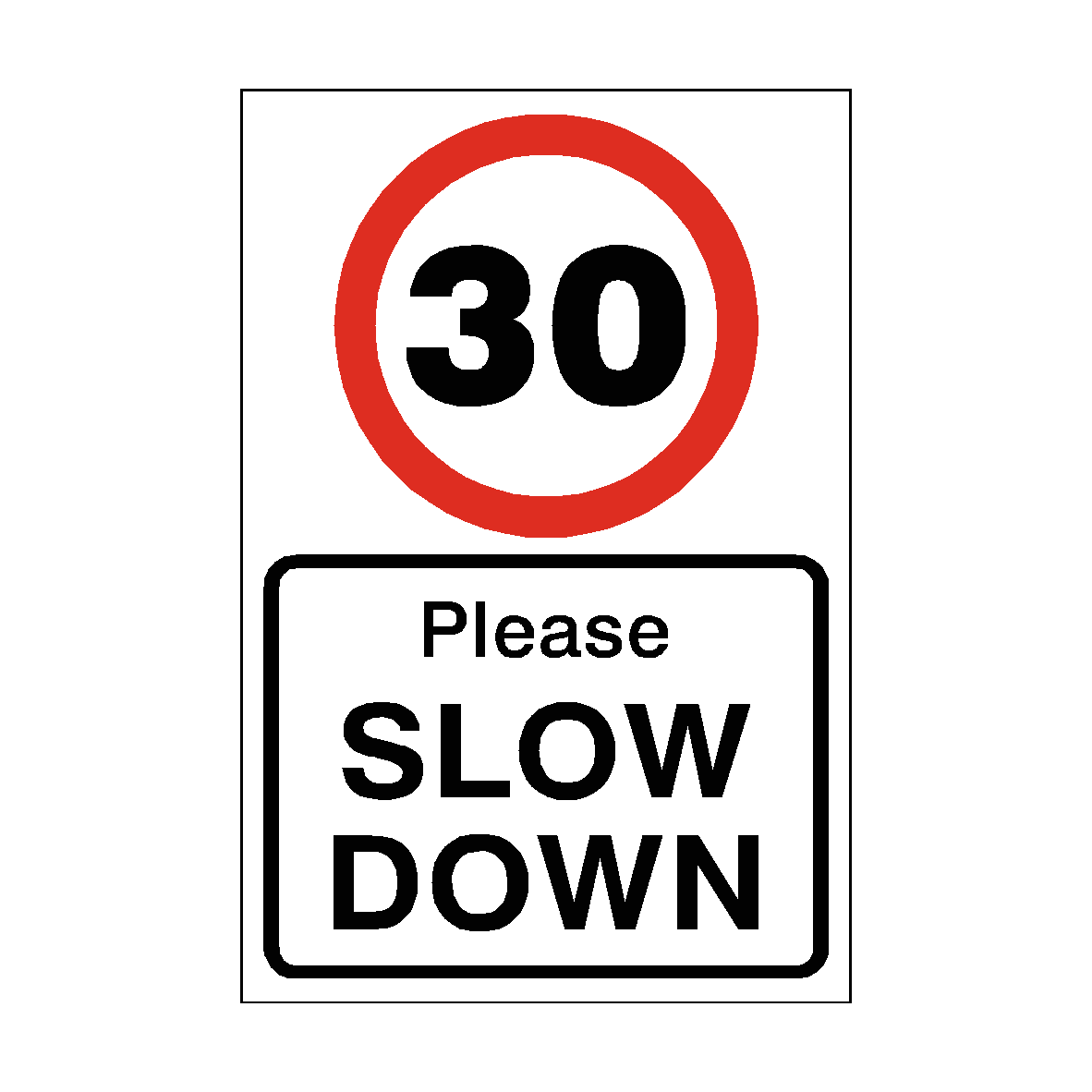 30 Mph Slow Down Speed Limit Sign | Safety-Label.co.uk
