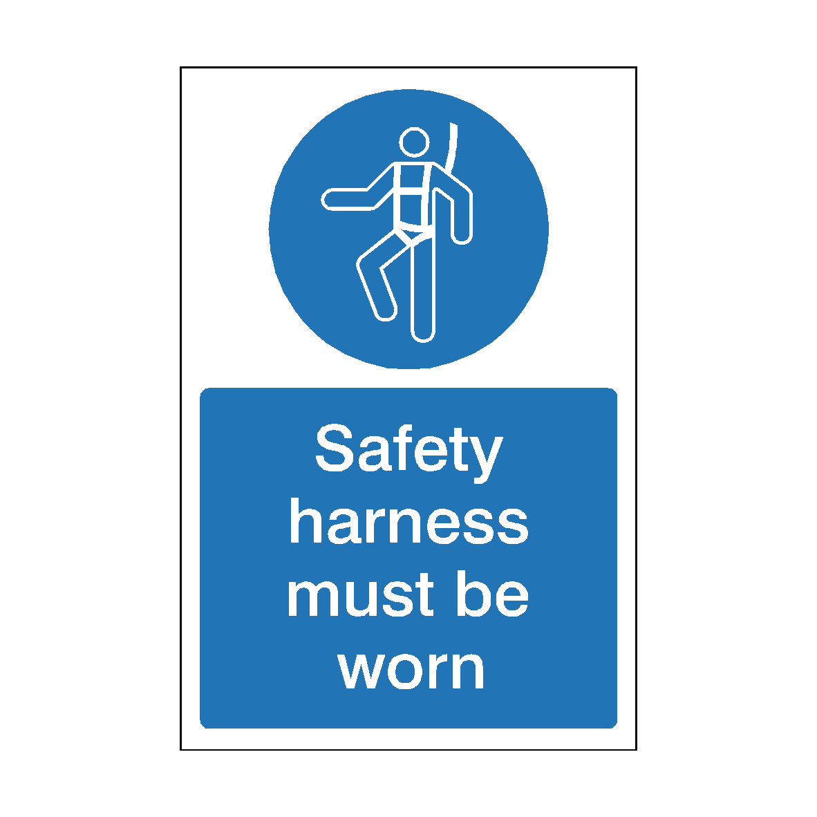 Safety Harness Must Be Worn Mandatory Sign | Safety-Label.co.uk