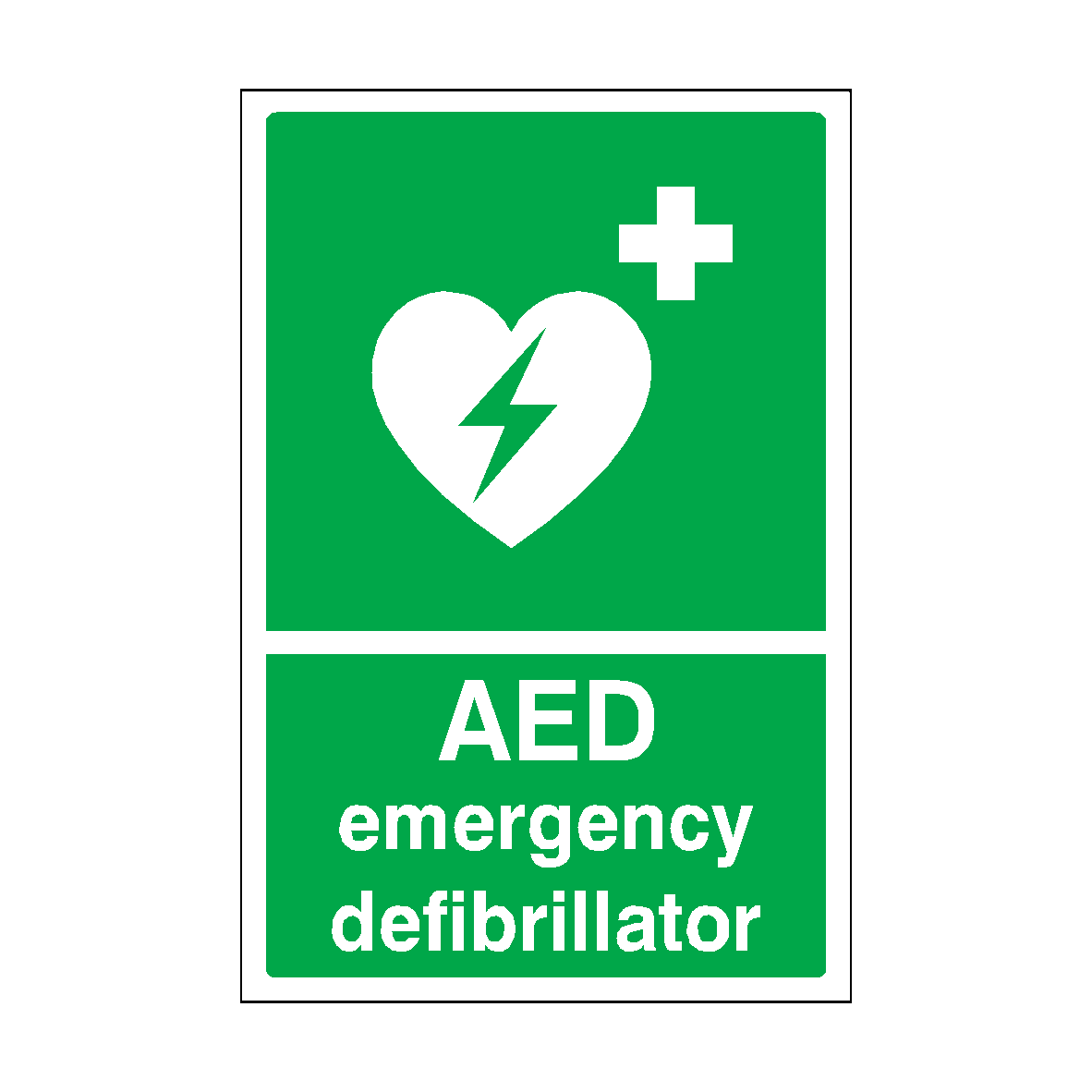 AED Emergency Defibrillator Sticker - Pack of 2 | Safety-Label.co.uk