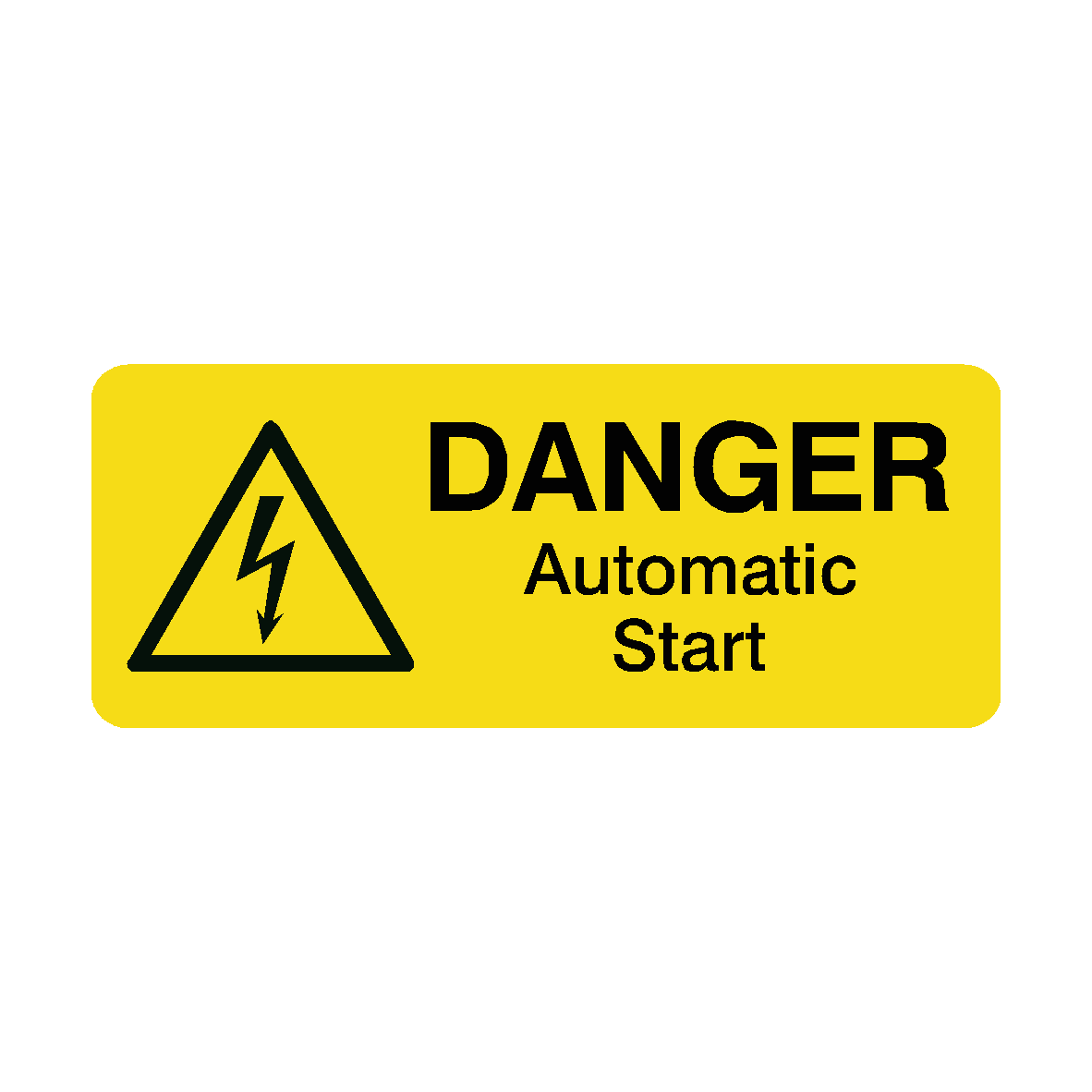 Automatic Start Labels Mini | Safety-Label.co.uk