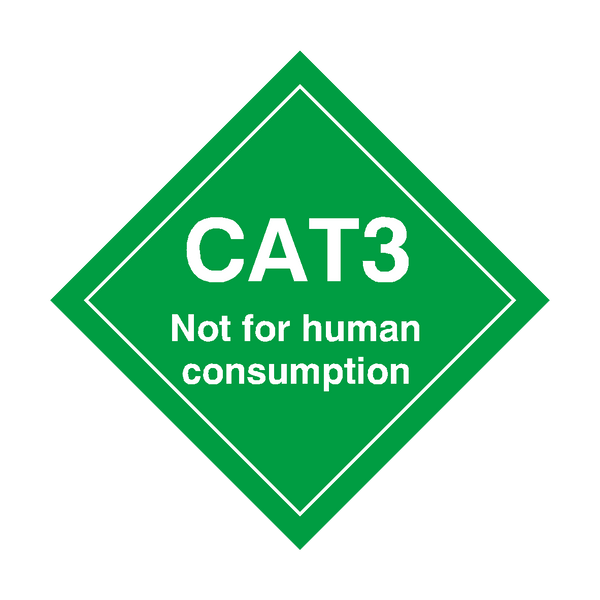 CAT3 Not For Human Consumption Sticker | Safety-Label.co.uk