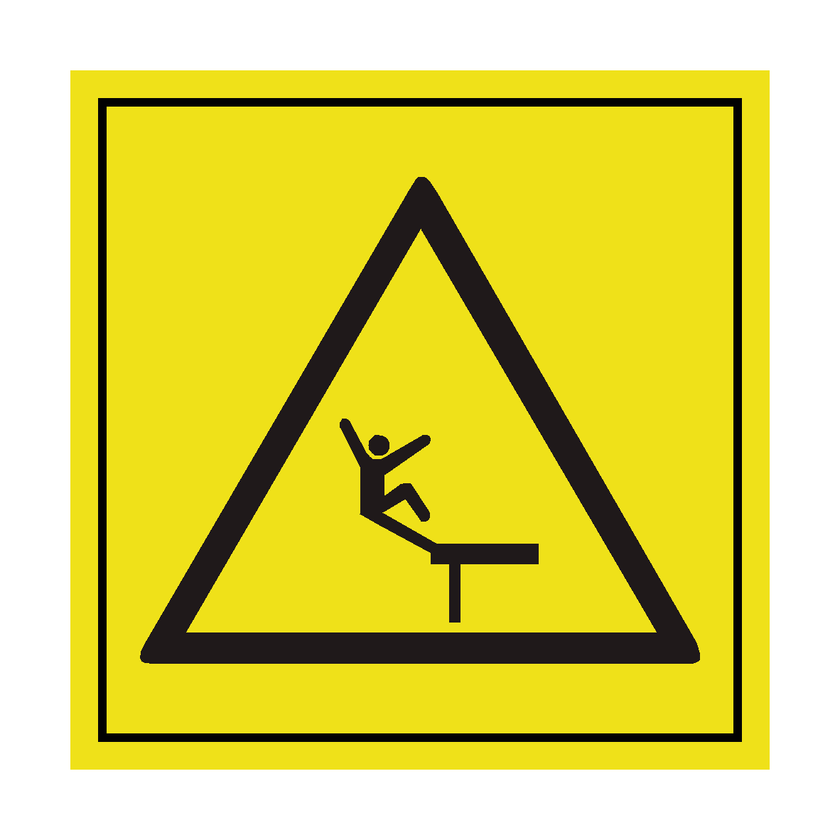 Danger Of Falling ISO Label - Pack of 10 | Safety-Label.co.uk