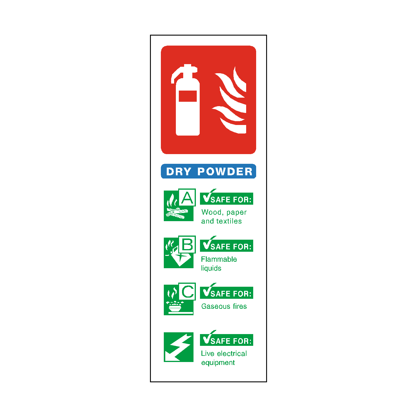 Dry Powder Fire Extinguisher Label | Safety-Label.co.uk