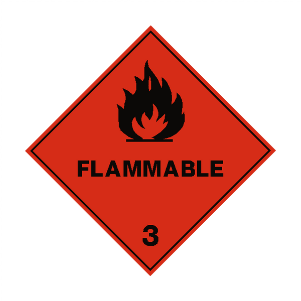 Flammable 3 Sign | Safety-Label.co.uk