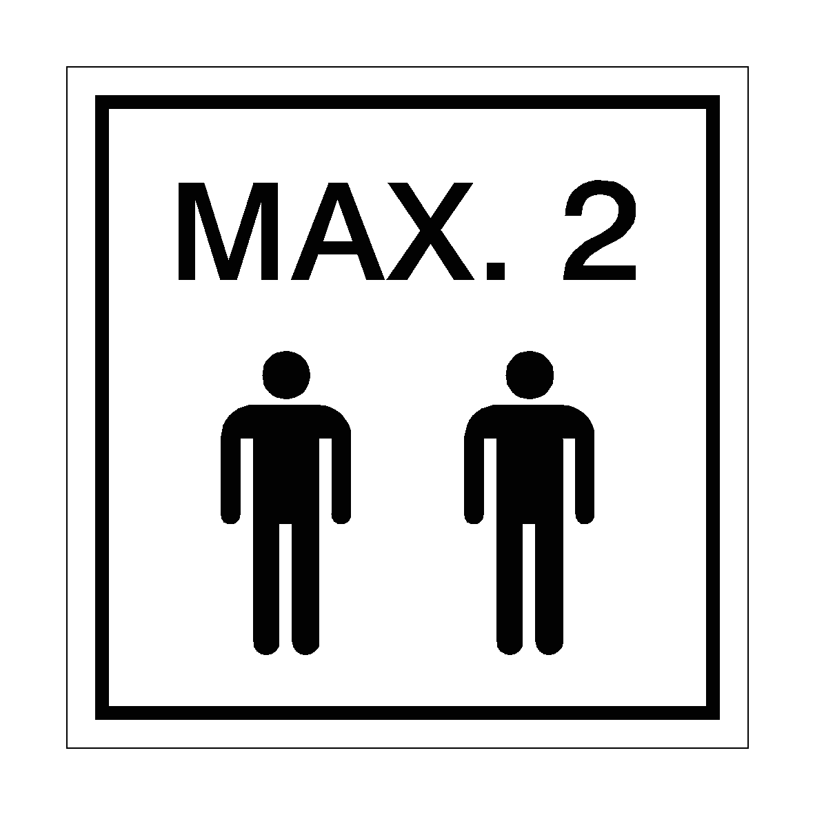 Max 2 Person Sticker | Safety-Label.co.uk